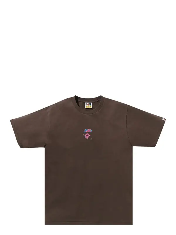 A BATHING APE Liquid Camo Small Ape Face T-shirt - Brown