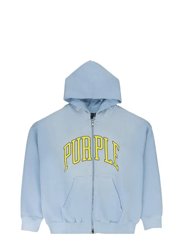 PURPLE BRAND Collegiate Zip Up Hoodie - Blue