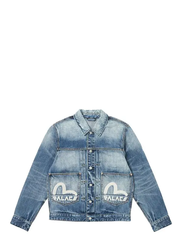 PALACE X Evisu Dice Denim Jacket - Blue