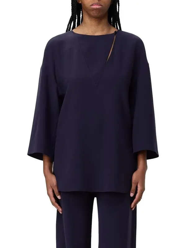 Emporio Armani V-neck Cutout" Blouse - Blue