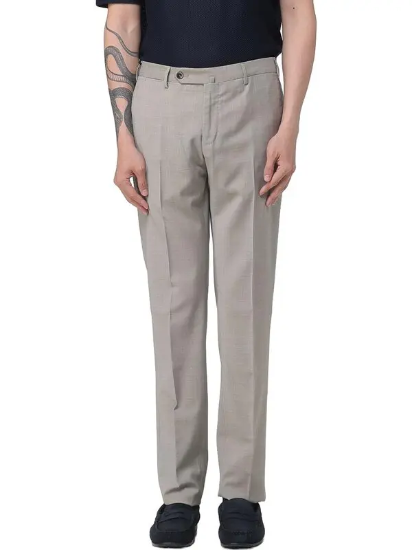 PT TORINO Tailored Straight Leg Trousers - Beige