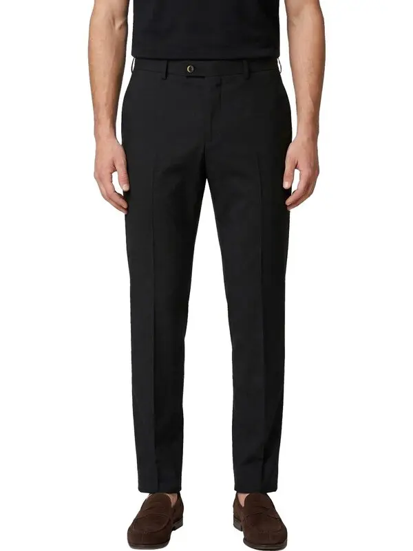 PT TORINO Tailored Stretch Cotton And Silk Blend Trousers - Black