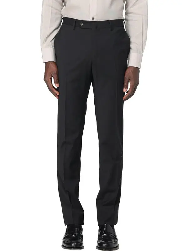 PT TORINO Tailored Stretch Cotton And Silk Blend Trousers - Black