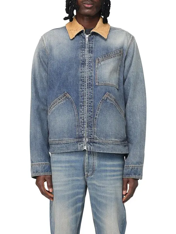 Alexander McQueen Denim Jacket With Classic Collar - Blue
