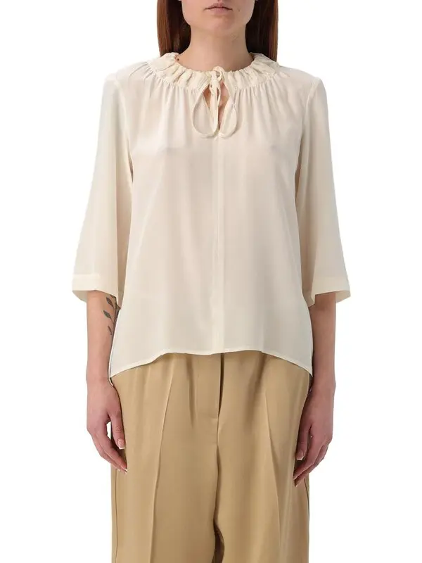 Liviana Conti Draped Blouse - Ivory