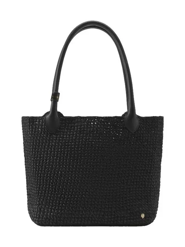 Helen Kaminski Ampara Woven Tote Bag - Charcoal/ Black