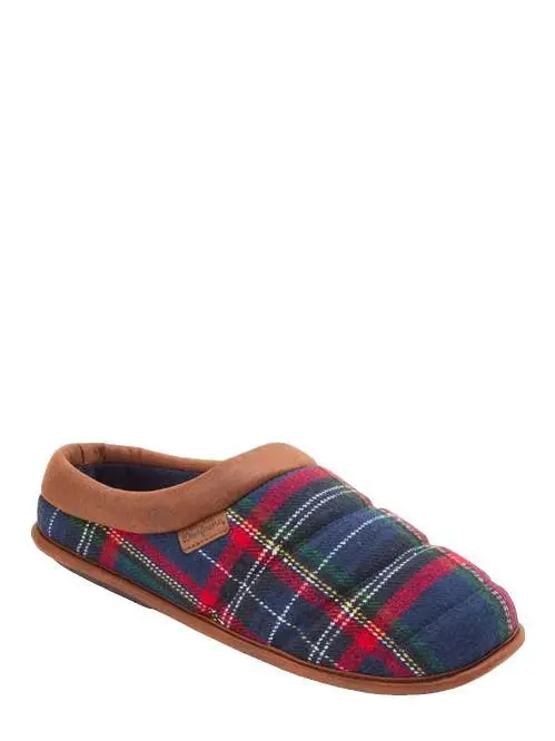 DEARFOAMS Asher Marled Knit Clog Slipper - Blue Plaid