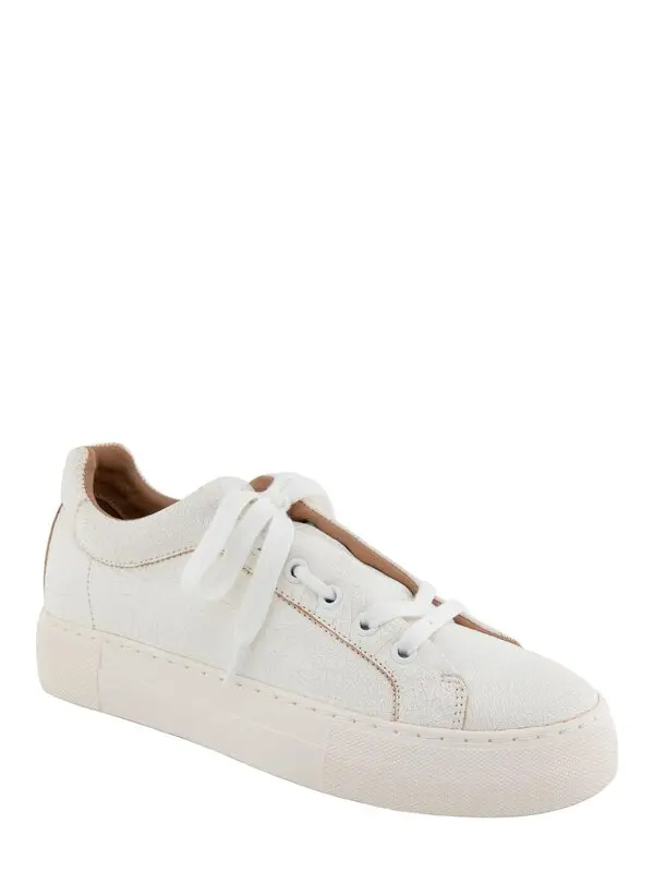Aerosoles Platform Fashion Sneakers - White Crackled Leather