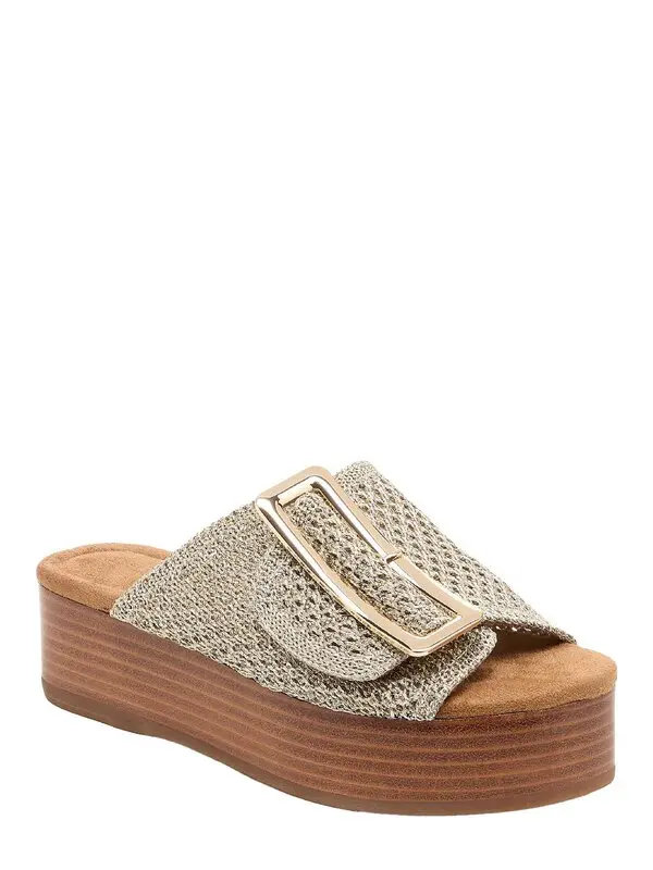 KELSI DAGGER BROOKLYN Dover Woven Platform Sandal - Gold