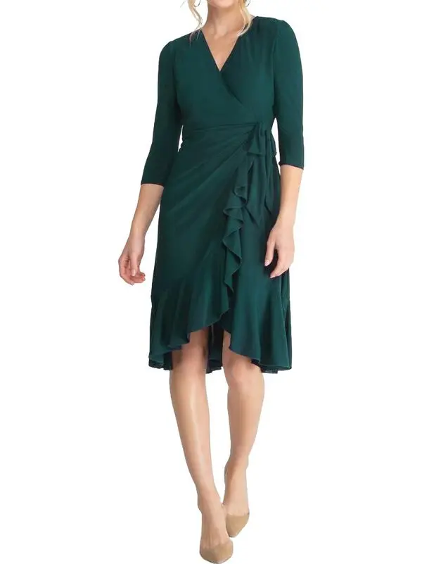 KIYONNA Whimsy Midi Wrap Dress - Hunter Green