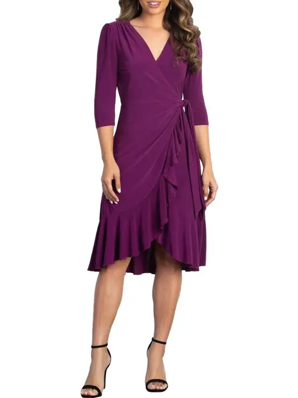 KIYONNA Whimsy Midi Wrap Dress - Magenta