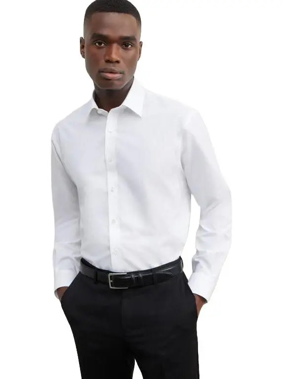 Nordstrom Non-iron Traditional Fit Solid Cotton Dress Shirt - White