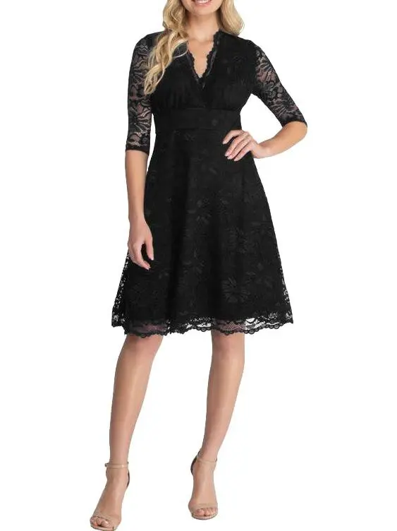 KIYONNA Lace Midi Dress - Onyx