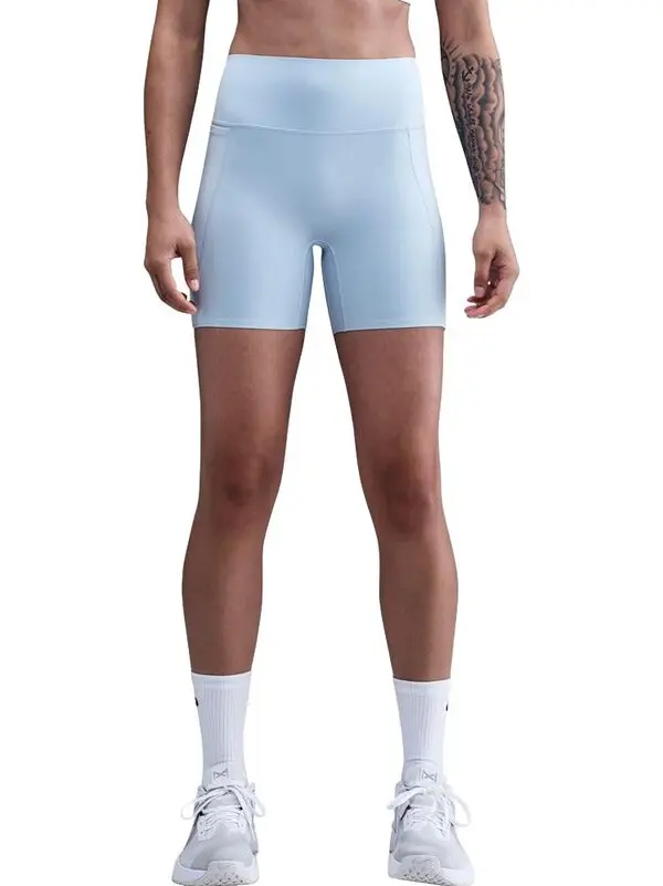 Nike Universa -support High-waisted 5-inch Pocket Biker Shorts - Celestial Blue