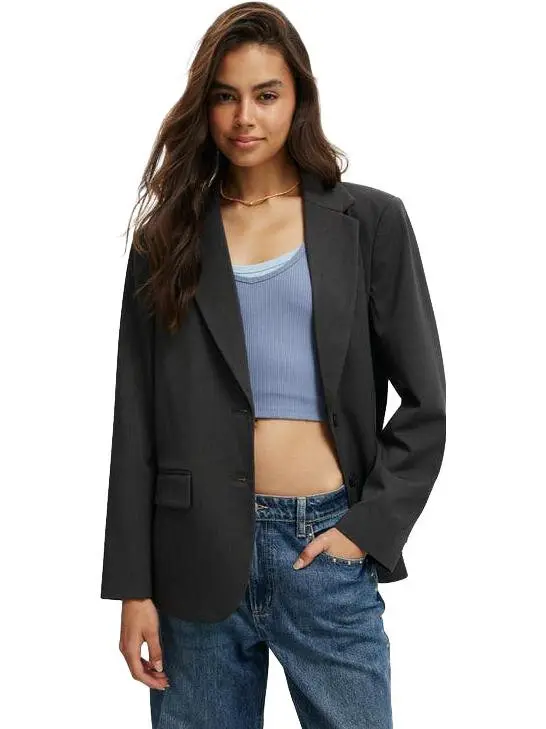 COTTON ON Lolita Suiting Blazer - Charcoal