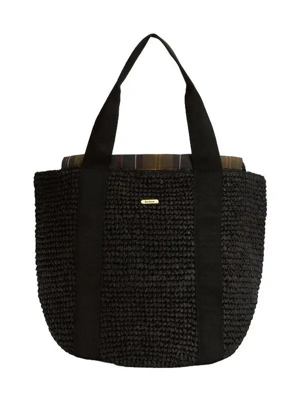 Barbour Lily Beach Raffia Tote - Black