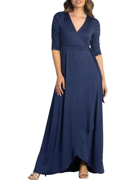 KIYONNA Meadow Dream Maxi Wrap Dress - Nouveau Navy