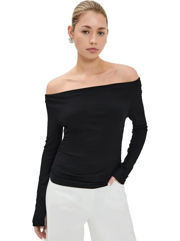 LE BOP Scarlet Off-shoulder Top - Black