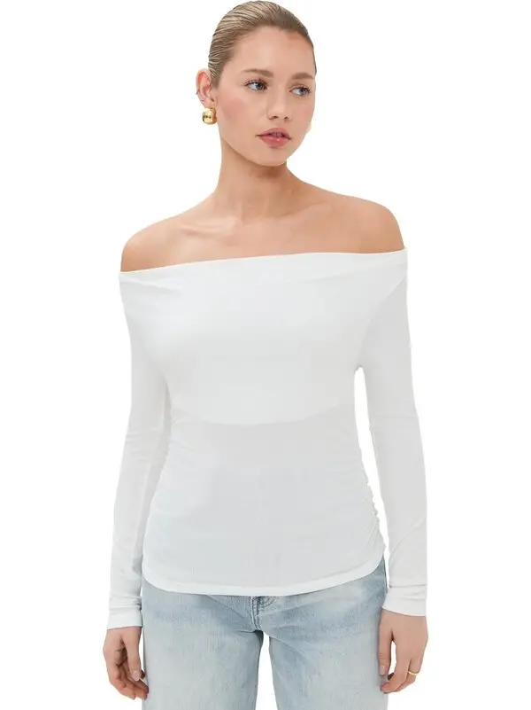 LE BOP Scarlet Off-shoulder Top - Ivory