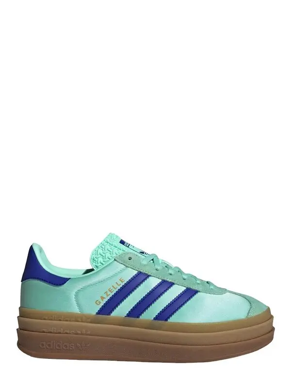 Adidas Gazelle Bold Sneakers - Clear Mint/lucid Blue/gold Metallic