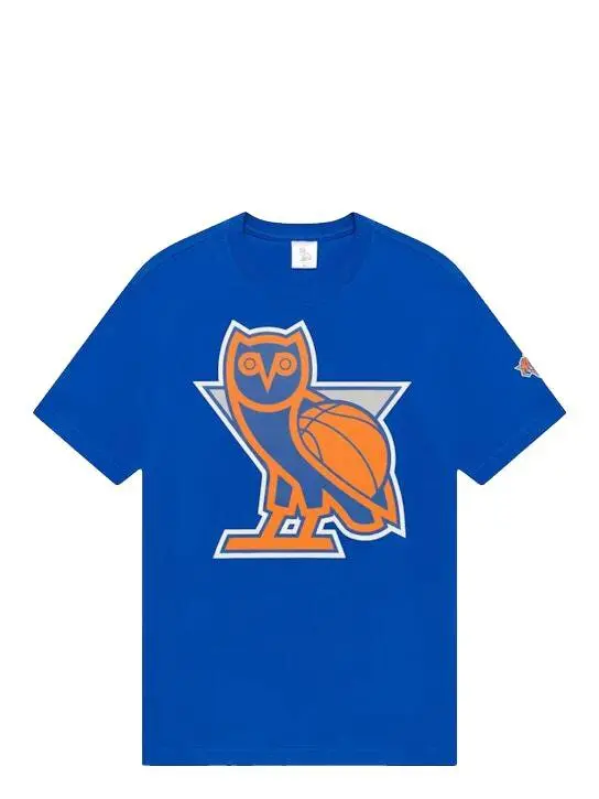OVO X Nba New York Knicks Og Owl T-shirt - Blue