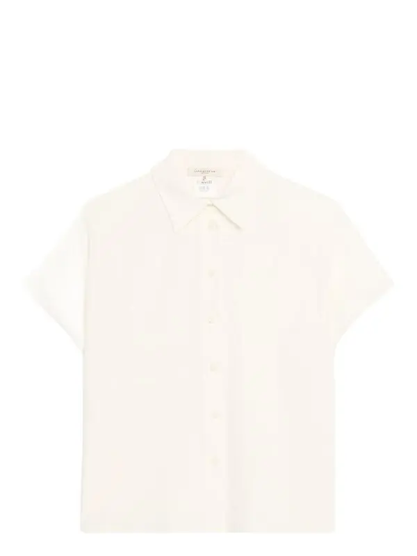 Lafayette 148 New York Silk Georgette Blouse - Cloud