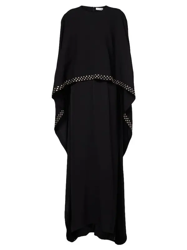 Stella McCartney Embellished Caped Maxi Dress - Black
