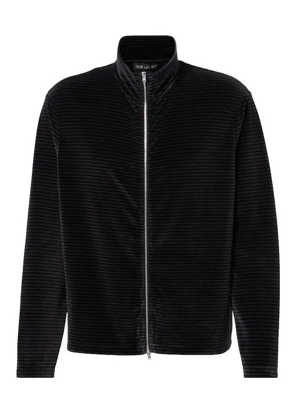 Our Legacy Shrunken Striped Track Jacket - Black