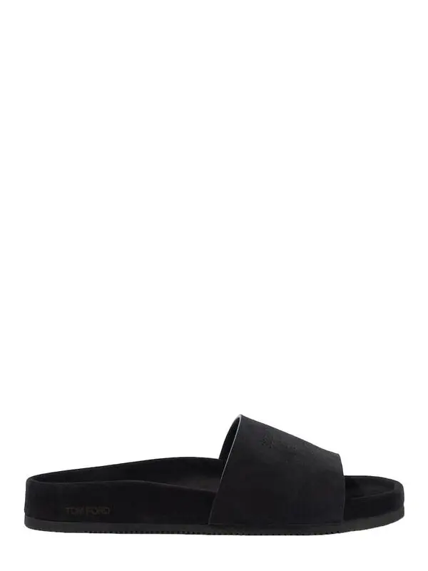 TOM FORD Harris Suede Slides - Black