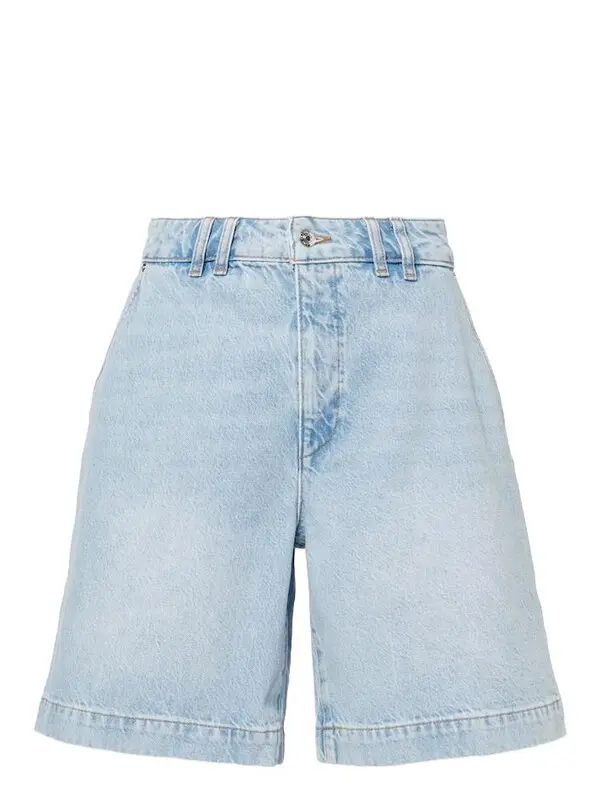 FRAME The Trouser Denim Bermuda Shorts - Blue