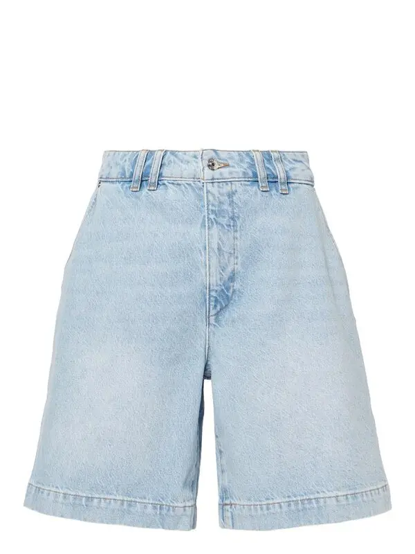 FRAME The Trouser Denim Bermuda Shorts - Blue