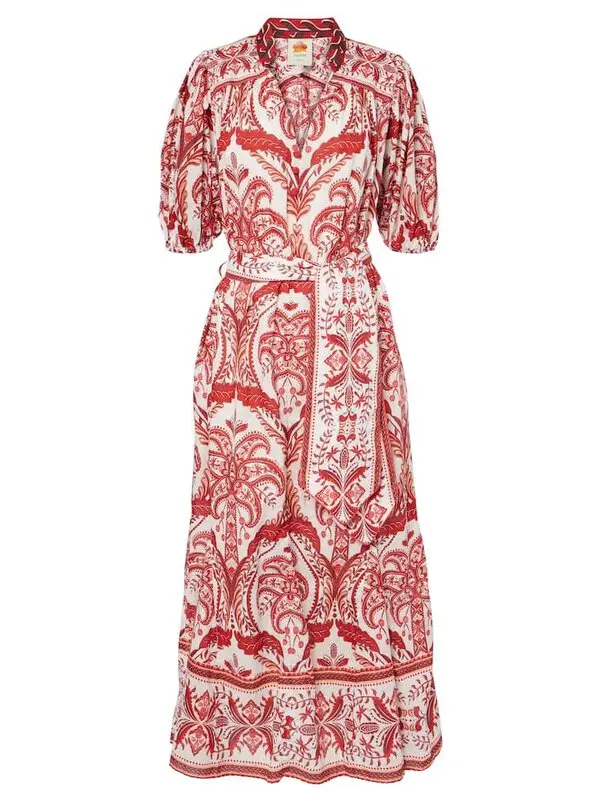 Farm Rio Tropical Cameo Paisley Cotton Maxi Dress - White