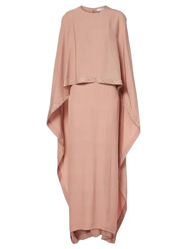 Stella McCartney Embellished Caped Maxi Dress - Pink
