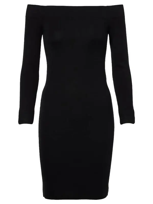TOM FORD Off-shoulder Cashmere And Silk Minidress - Black