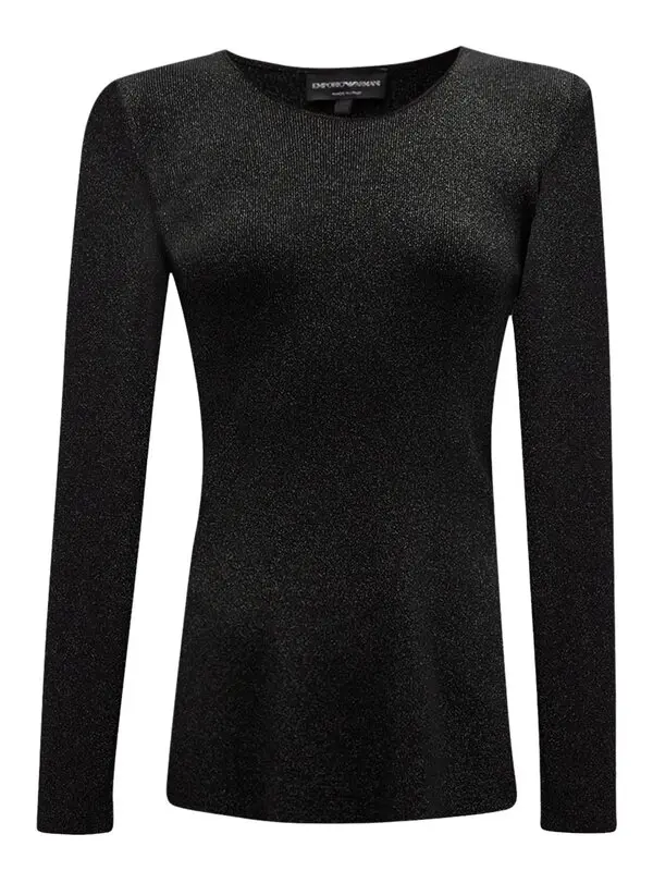 Emporio Armani Shimmer Knit Blouse - Black