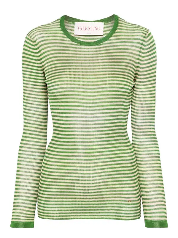 Valentino Garavani Striped Sweater - Green