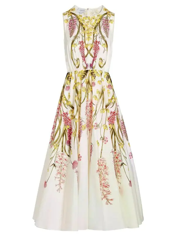 Giambattista Valli Wildflowers-print Poplin Dress - White