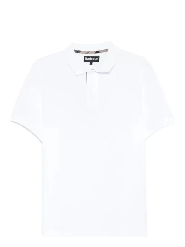 Barbour Tartan Piqué Polo Shirt - White