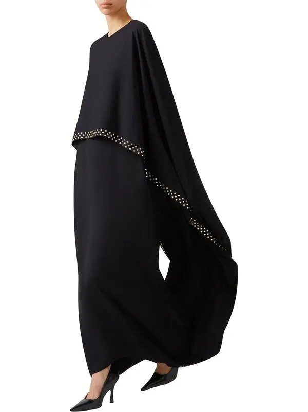 Stella McCartney Lead-free Crystal Embellished Cape Gown - Black