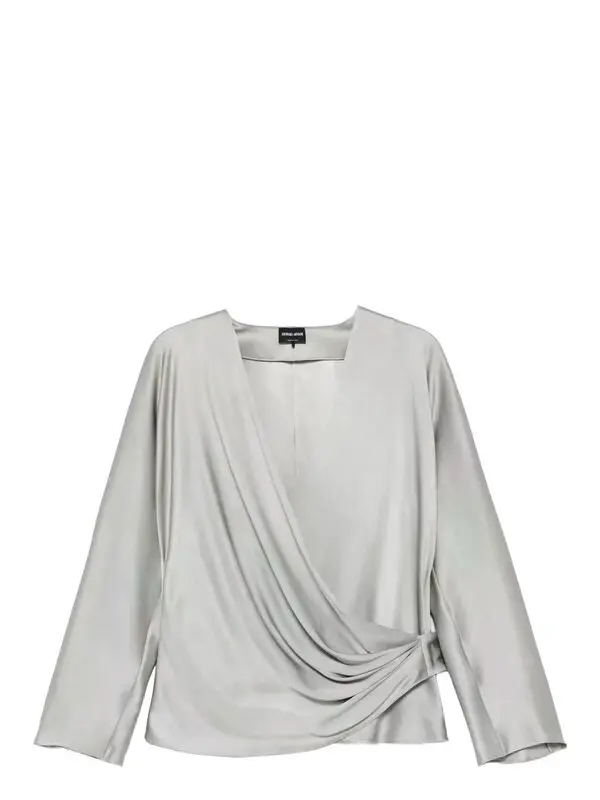 Giorgio Armani Silk Georgette Blouse - Grey