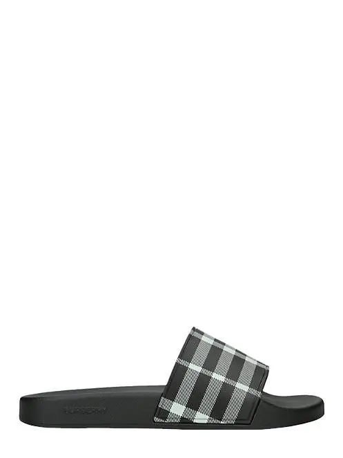 Burberry Furley Checked Rubber Slides - Black/comb