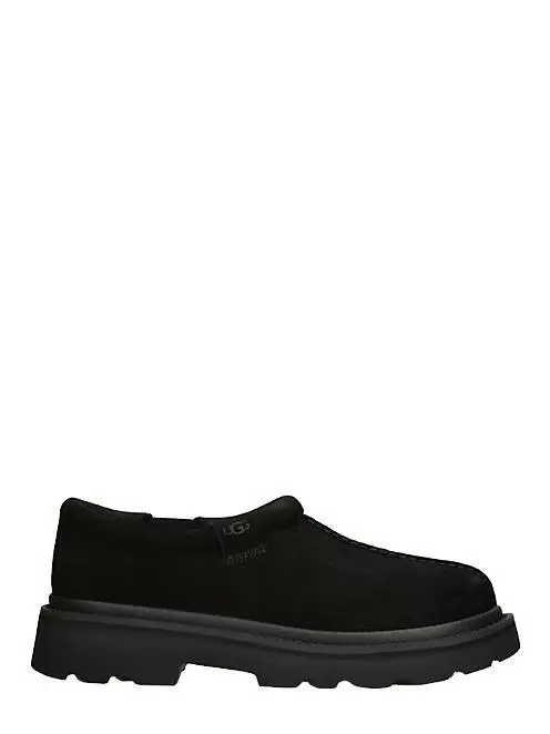 UGG Tasman Lug Suede And Shearling Slippers - Black