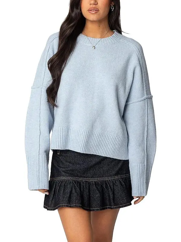 EDIKTED Shirley Oversized Sweater - Light Blue
