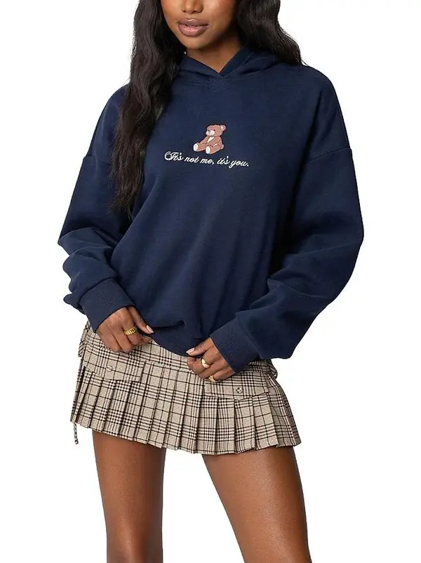 EDIKTED Hooded Sweatshirt - Navy