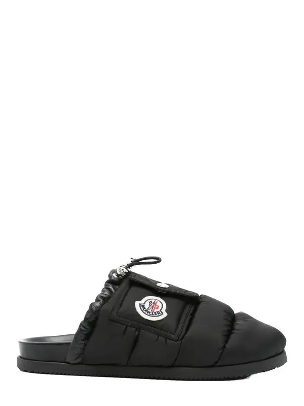 Moncler Mon Pocket Padded Mules - Black