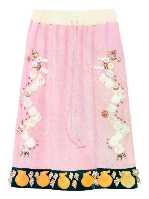 PENULTIMATE Shell-embroidered Skirt - Pink