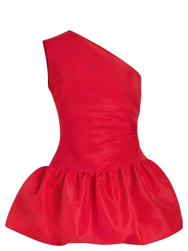 Patou One-shoulder Mini Dress - Red