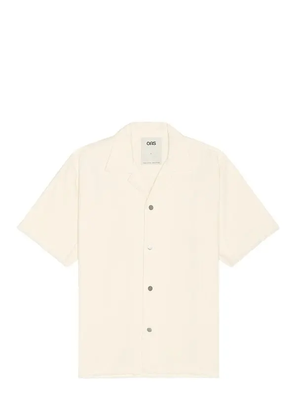 Oas Ecru Bodega Canvas Shirt In Beige - White