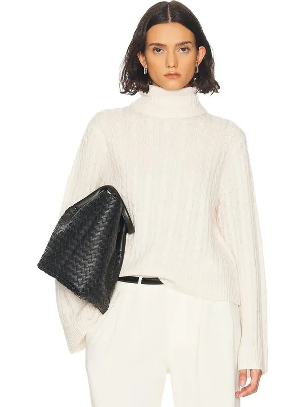 Jenni Kayne Cable Nell Turtleneck Sweater - Ivory