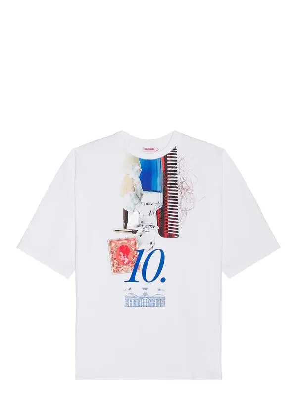 CHARLES JEFFREY Oversized 10 Year Tee In Blue - Blue Perfume Graphic